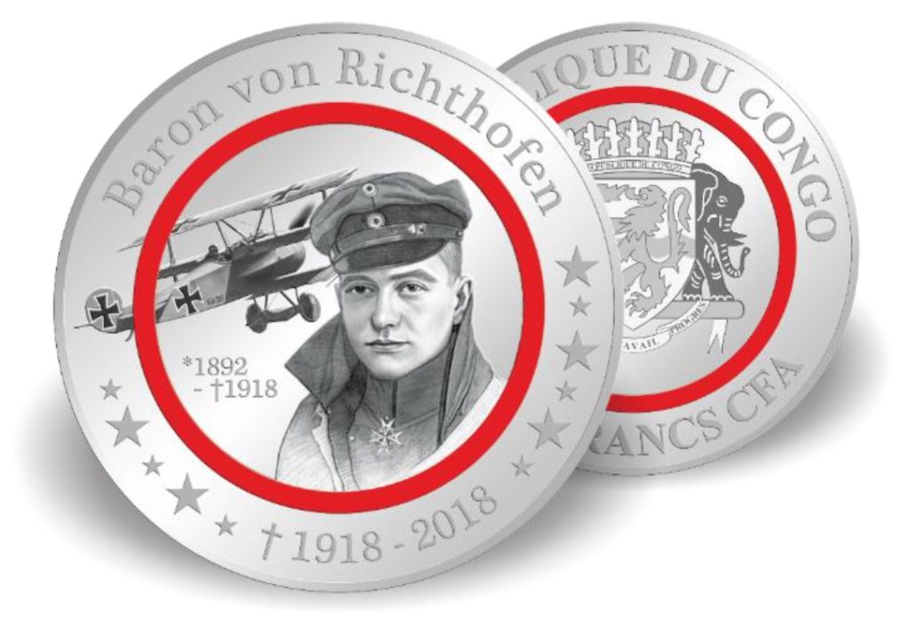 “Baron von Richthofen”-coin with red polymer ring | DME Business